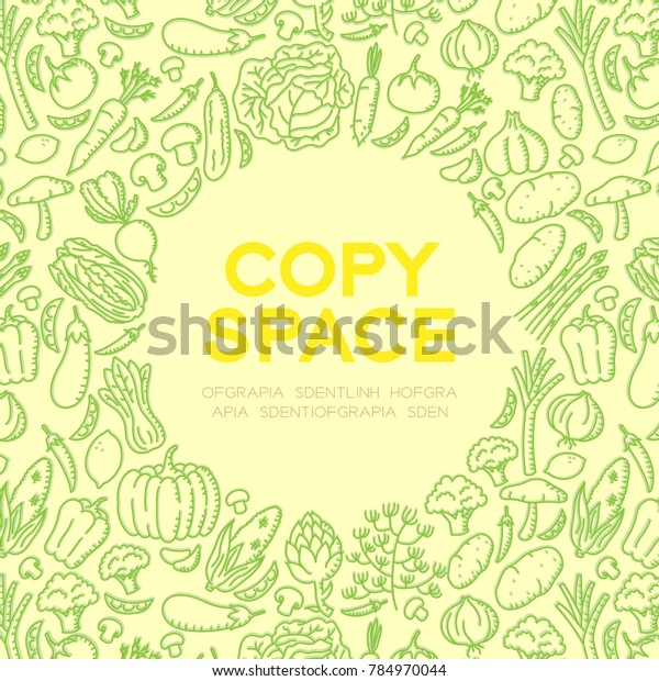 Vegetable Kids Hand Drawing Set Pattern Stock Vector (Royalty Free ...