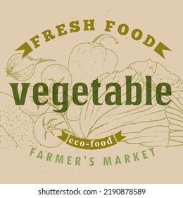 Vegetable Label Template Vegetable Food Packaging Stock Vector (Royalty ...