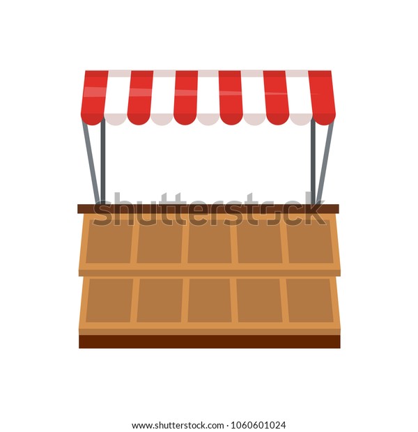 Vegetable Market Empty Market Street Stall Stock Vector (Royalty Free ...