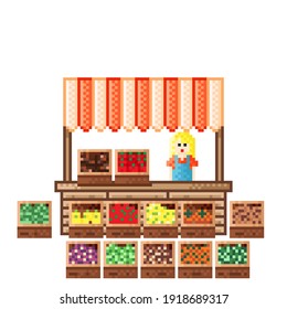 Vegetable Panel Pixel Art Market Pixel Stock Vector (Royalty Free ...