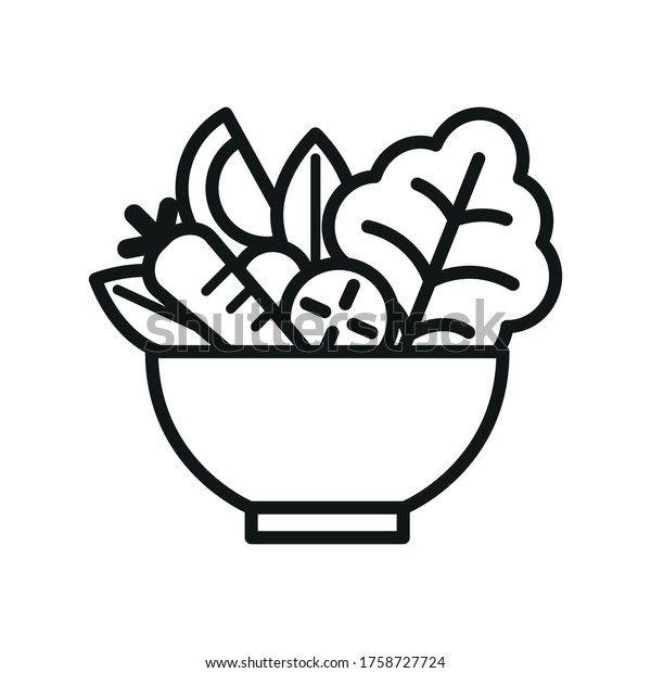 Vegetable Salad Meal Symbol Icon Stock Vector (Royalty Free) 1758727724 ...