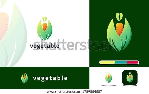 Vegetable Shop Logo Template Modern Concept Stock Vector (Royalty Free ...