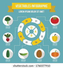 Vegetables Infographic Banner Concept Flat Illustration Stock Vector ...