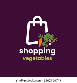 Vegetables Shopping Logo Design Vector Graphic Stock Vector (Royalty ...