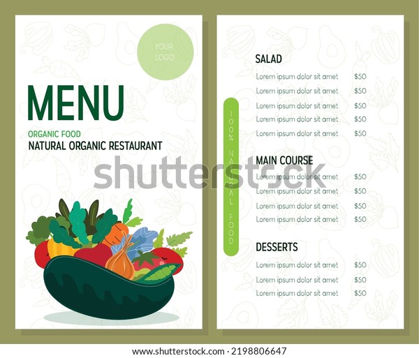 Vegetarian Food Menu Vector Design Stock Vector (Royalty Free ...