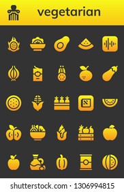 Vegetarian Icon Set 26 Filled Vegetarian Stock Vector (Royalty Free ...