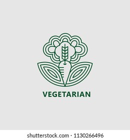 Vegetarian Logo Design Stock Vector (Royalty Free) 1130266496 ...