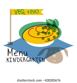 Vegetarian Menu Kindergarten Stock Vector (Royalty Free) 428283676 ...