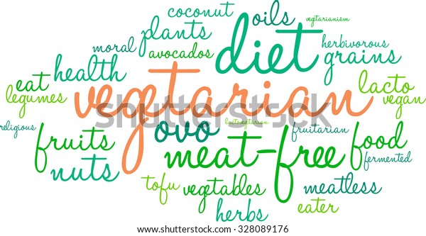 Vegetarian Word Cloud On White Background Stock Vector (Royalty Free ...