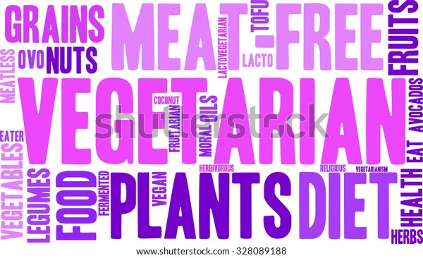 Vegetarian Word Cloud On White Background Stock Vector (Royalty Free ...