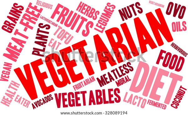 Vegetarian Word Cloud On White Background Stock Vector (Royalty Free ...
