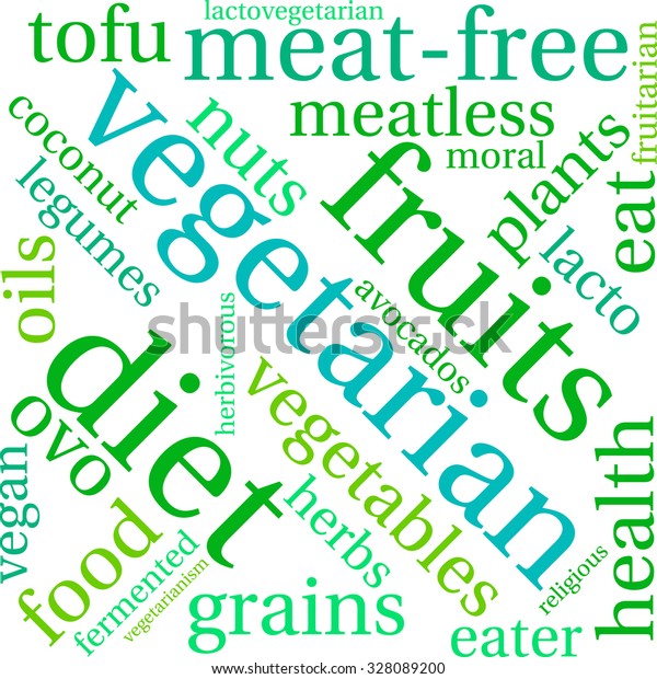 Vegetarian Word Cloud On White Background Stock Vector (Royalty Free ...