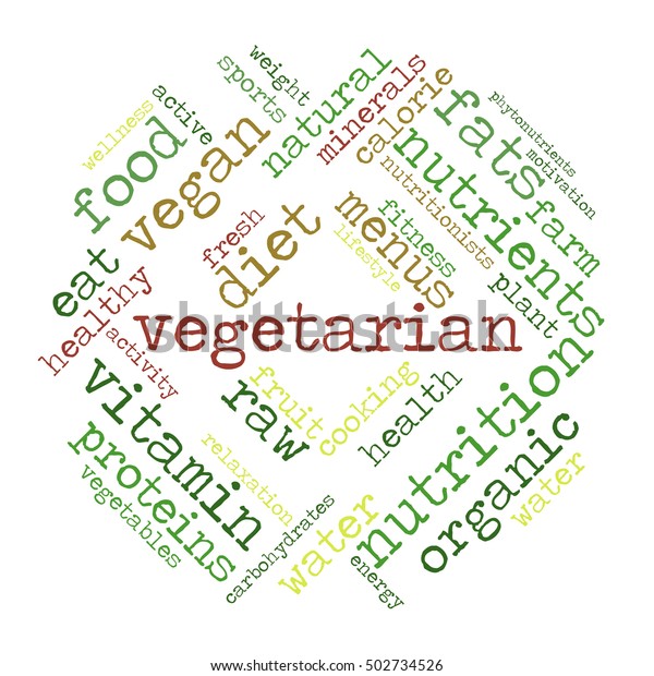 Vegetarian Word Cloud White Background Healthy Stock Vector (Royalty ...