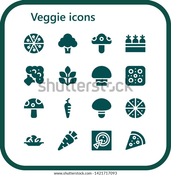 Veggie Icon Set 16 Filled Veggie Stock Vector (Royalty Free) 1421717093 ...