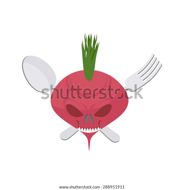 Veggie Logo Scary Beet Eyes Teeth Stock Vector (Royalty Free) 288951911 ...
