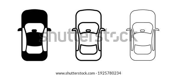 Vehicle Drawing Top View Editable Line Stock Vector (Royalty Free ...