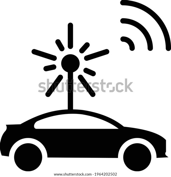 Vehicle Mounted Base Station for Self Driving Car Concept Vector Glyph ...