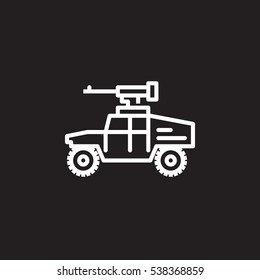 Vehicle Mounted Machine Gun Line Icon Stock Vector (Royalty Free ...