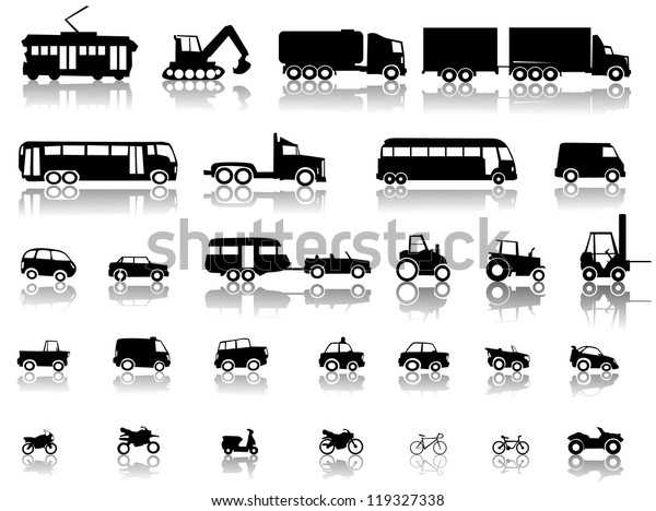 Vehicle Symbol Set Stock Vector (Royalty Free) 119327338