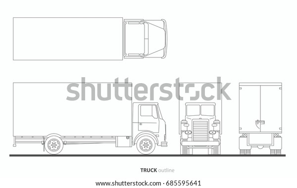 Vehicle Truck Outline Vectorplanfrontside Stock Vector (Royalty Free ...