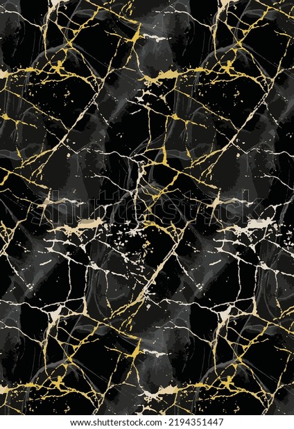 Veined Marble Pattern Golden Crack Smoke Stock Vector (Royalty Free ...