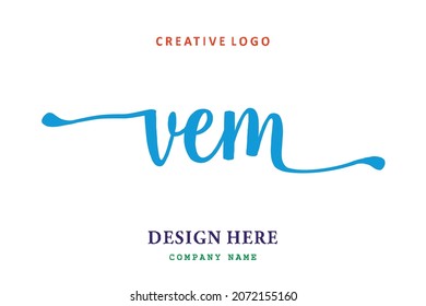 Vem Lettering Logo Simple Easy Understand Stock Vector (Royalty Free ...