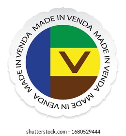 Venda Flag Made Venda White Backgroundvector Stock Vector (Royalty Free ...