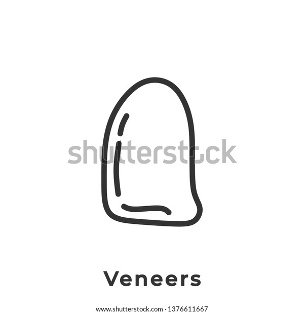 Veneers Flat Line Art Drawing Dental Stock Vector (Royalty Free ...
