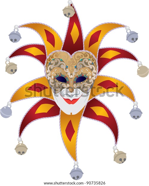 Venetian Mask Bells Jester 스톡 벡터(로열티 프리) 90735826 | Shutterstock