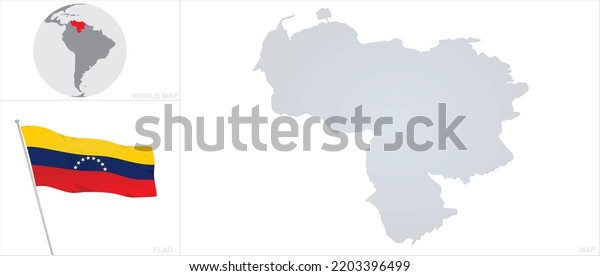 Venezuela Map Flag Vector Stock Vector (Royalty Free) 2203396499 ...