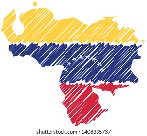 Venezuela Map Hand Drawn Sketch Vector Stock Vector (Royalty Free ...