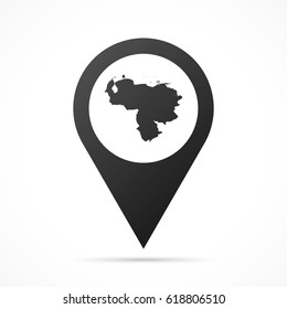 Venezuela Map On Location Pin Map Stock Vector (Royalty Free) 618806510 ...