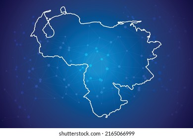 Venezuela Map Technology Network Connection Background Stock Vector ...