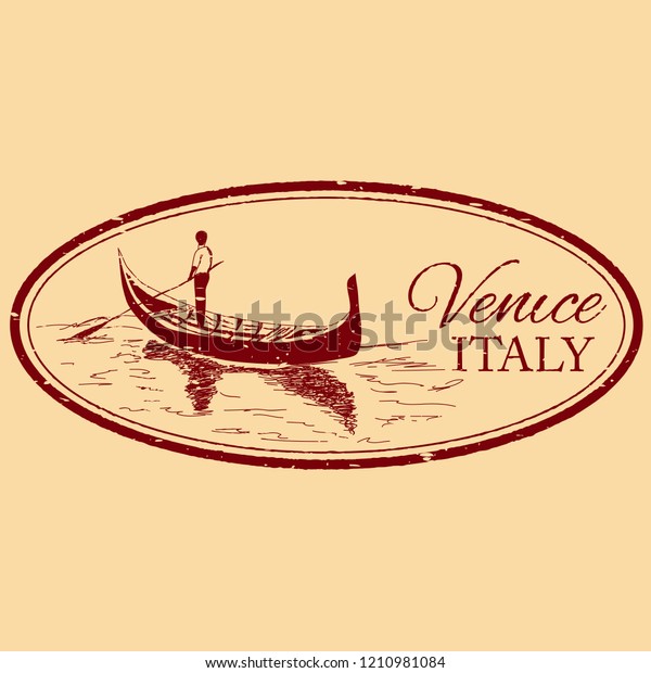 Venice Italy Isolated Postage Stamp Venezia Stock Vector (Royalty Free ...