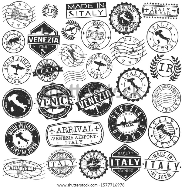 Venice Italy Stamp Vector Art Postal Stock Vector (Royalty Free ...