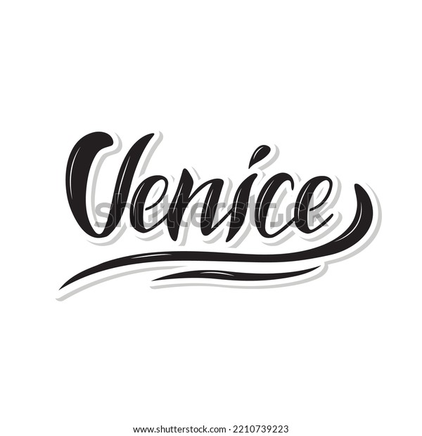 Venice Logo Digital Handwritten Title Postcards Stock Vector (Royalty ...
