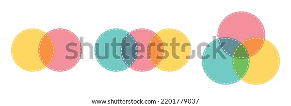Venn Diagram Crossing Circles Mathematical Education Stock Vector ...