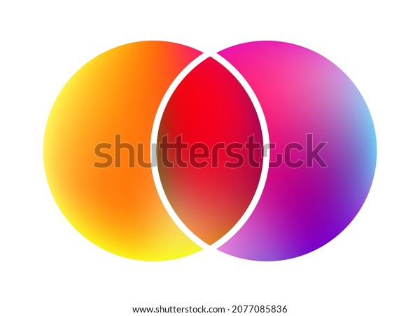 Venn Diagram Infographic Template Two Circles Stock Vector (Royalty ...