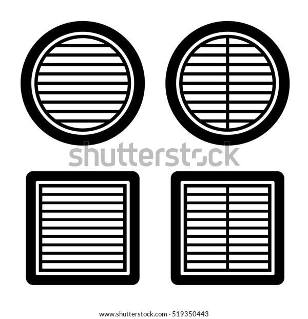 Ventilation Grille Black Symbol Vector Stock Vector (Royalty Free ...