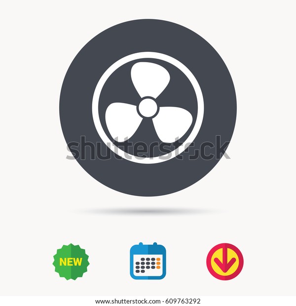 Ventilation Icon Air Ventilator Fan Symbol Stock Vector (Royalty Free ...