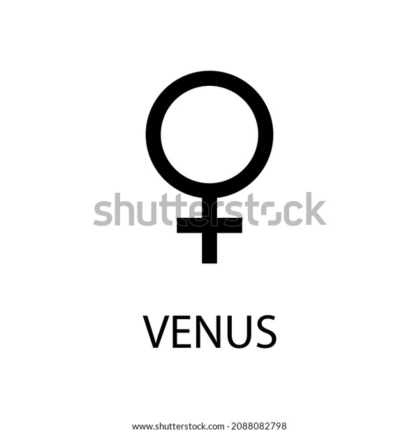 Venus Icon Planet Symbol Vector Black Stock Vector (Royalty Free ...