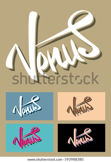 Venus Nice Typographic Lettering Stock Vector (Royalty Free) 593988380 ...