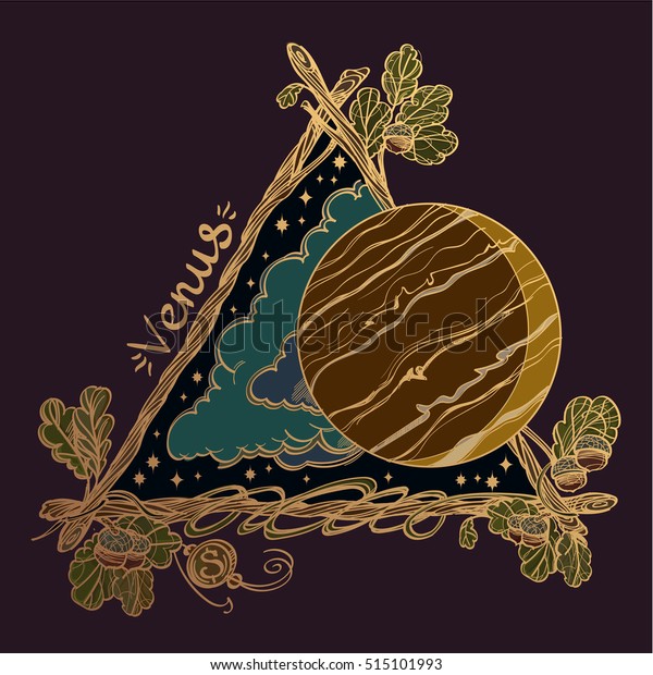 Venus Planets Stars Solar System Symbols Stock Vector (Royalty Free ...