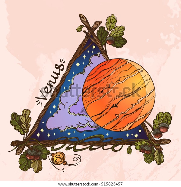 Venus Planets Stars Solar System Symbols Stock Vector (Royalty Free ...