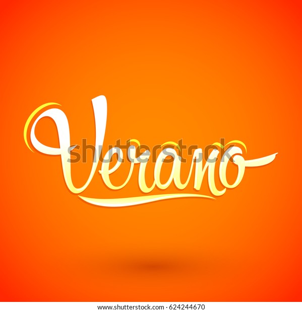 Verano Summer Spanish Text Vector Lettering Stock Vector (Royalty Free ...