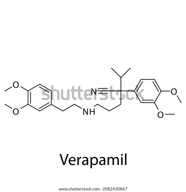 Verapamil Molecular Structure Flat Skeletal Chemical Stock Vector ...