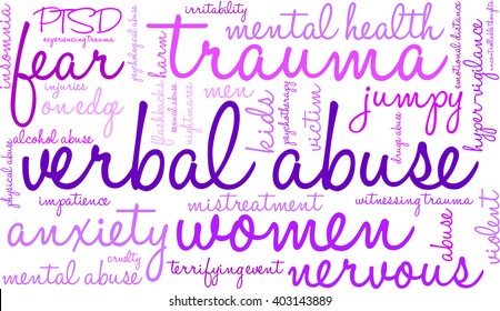 Verbal Abuse Word Cloud On White Stock Vector (Royalty Free) 403143889 ...