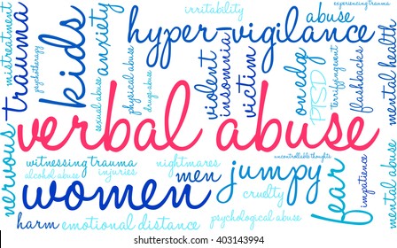 Verbal Abuse Word Cloud On White Stock Vector (Royalty Free) 403143994 ...