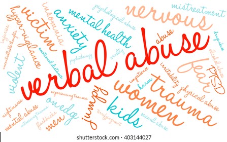 Verbal Abuse Word Cloud On White Stock Vector (Royalty Free) 403144027 ...
