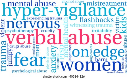 Verbal Abuse Word Cloud On White Stock Vector (Royalty Free) 403144126 ...